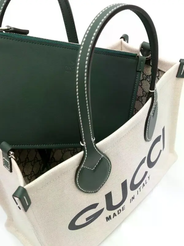 Gucci Logo-print Tote Bag - Neutrals
