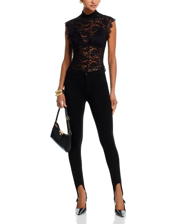 Aqua Lace Mock Neck Tank Top