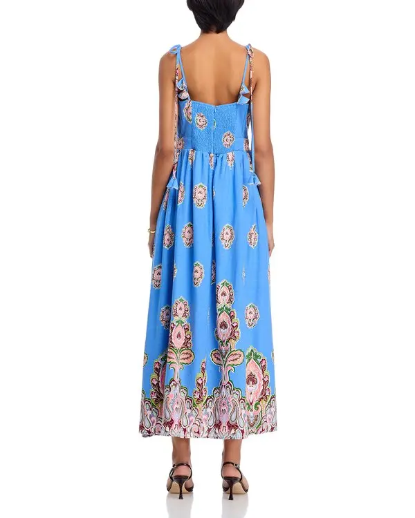 Aqua Ombre Paisley Print Midi Dress
