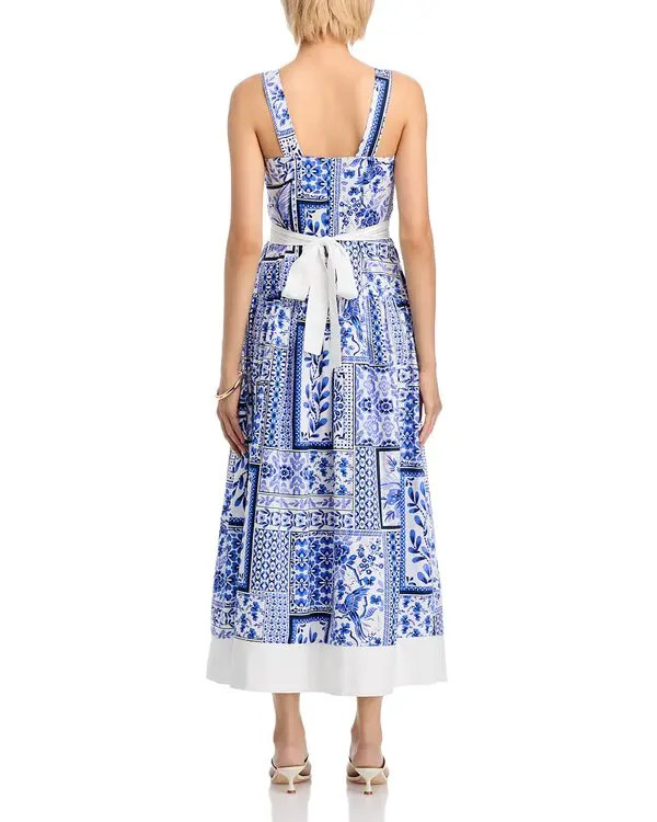 Aqua Tile Button Front Maxi Dress Exclusive