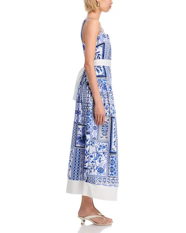 Aqua Tile Button Front Maxi Dress Exclusive