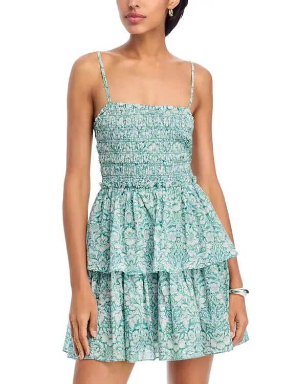 Aqua Paisley Print Mini Dress