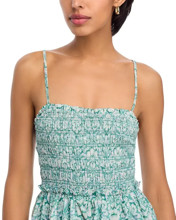 Aqua Paisley Print Mini Dress