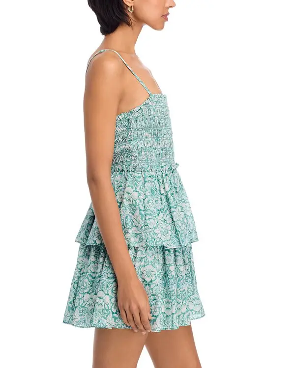Aqua Paisley Print Mini Dress