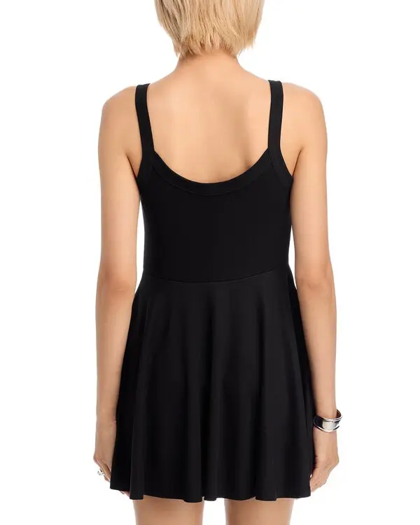 Aqua Jersey Knit Mini Dress - Black