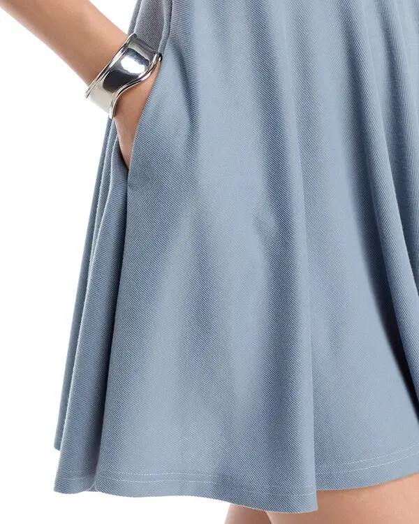 Aqua Jersey Knit Mini Dress