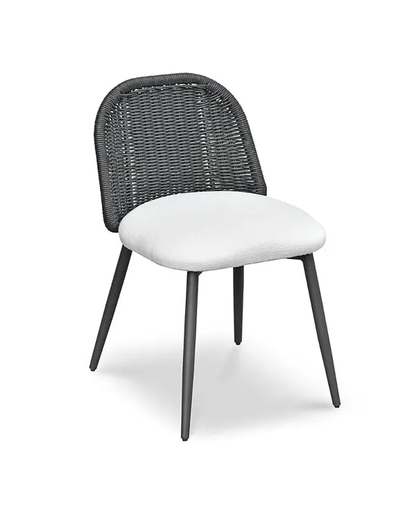 TOV FURNITURE Alexa Rattan Performance Fabric Dining Chair - Black And White