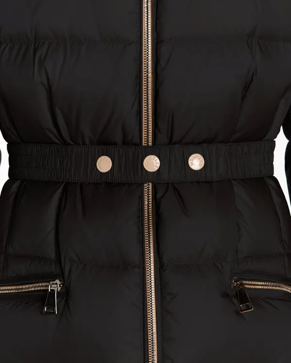 Moncler Boedic Belted Puffer Coat - Black