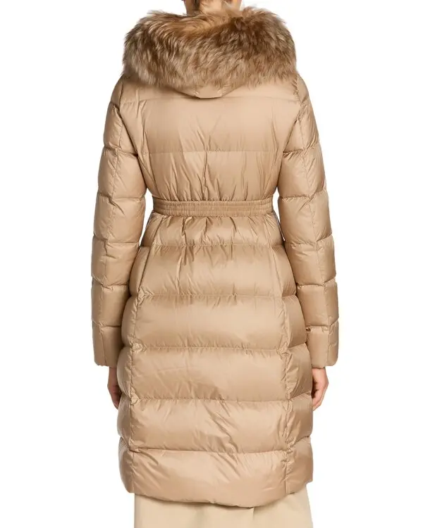 Moncler Boedic Belted Puffer Coat - Brown