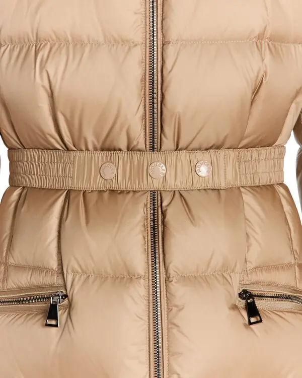 Moncler Boedic Belted Puffer Coat - Brown