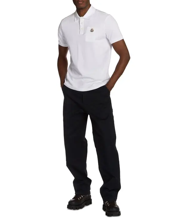 Moncler Short Sleeve Logo Polo Shirt - White