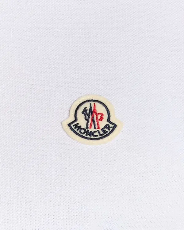 Moncler Short Sleeve Logo Polo Shirt - White