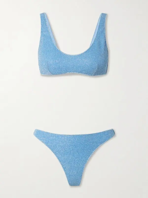 Oseree Lumière Sporty Metallic Bikini - Blue