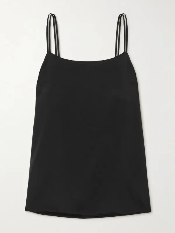 Max Mara Kansas Silk-blend Crepe Top - Black