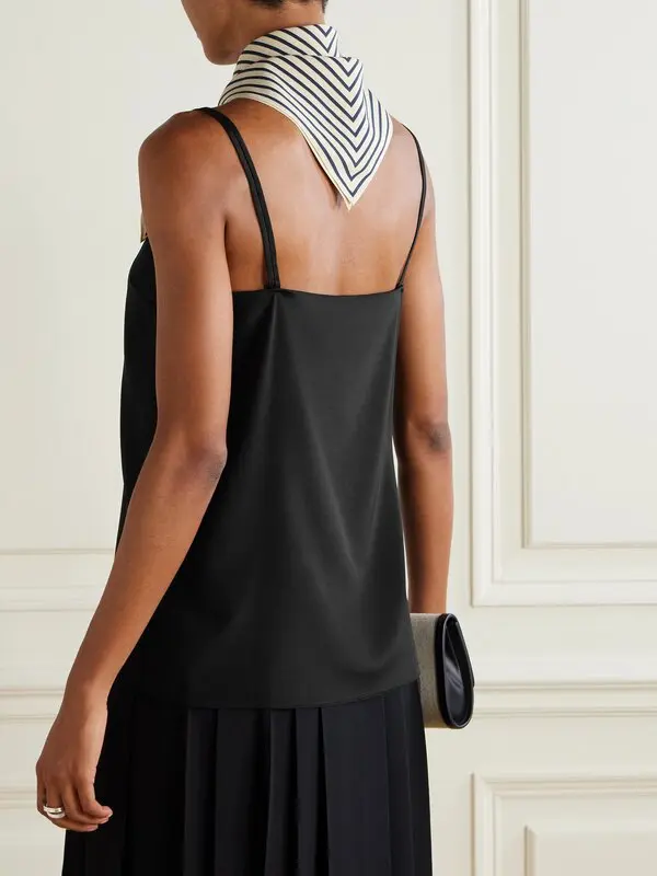 Max Mara Kansas Silk-blend Crepe Top - Black