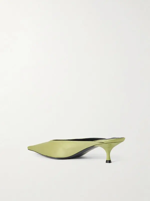 Victoria Beckham Sloan Satin Mules - Green