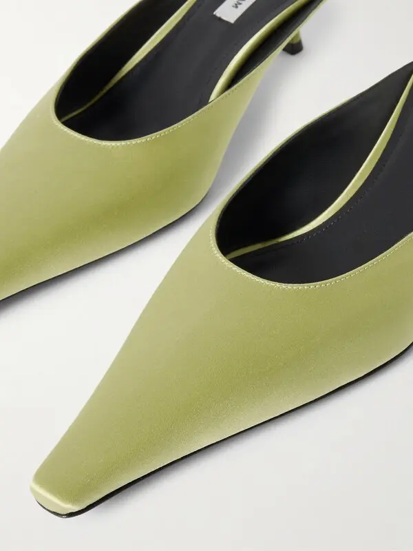 Victoria Beckham Sloan Satin Mules - Green