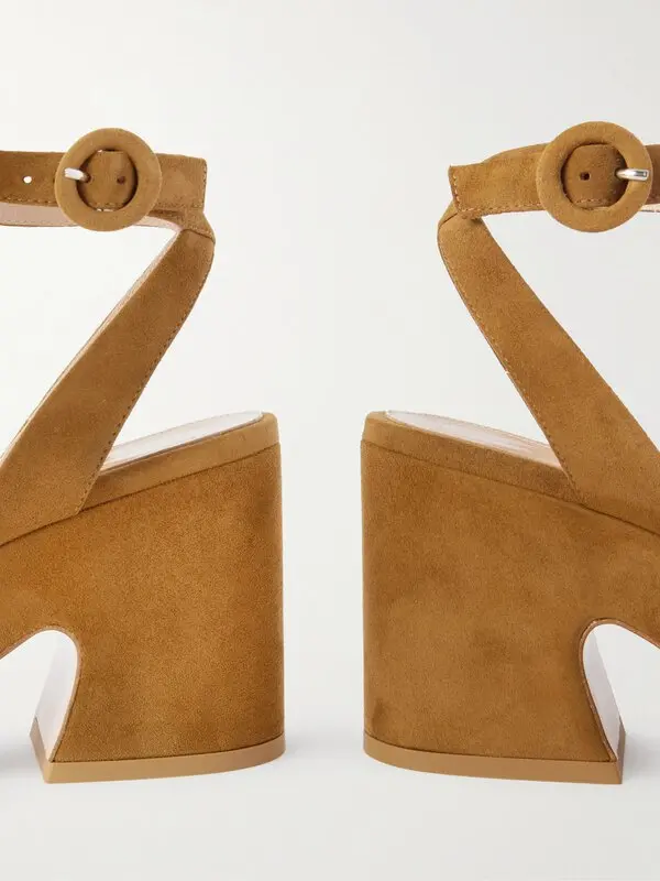 GIANVITO ROSSI Alma 55 Suede Platform Sandals