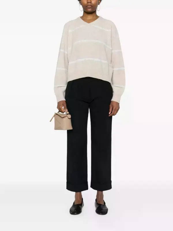 Brunello Cucinelli Striped Sequin-embellished Jumper