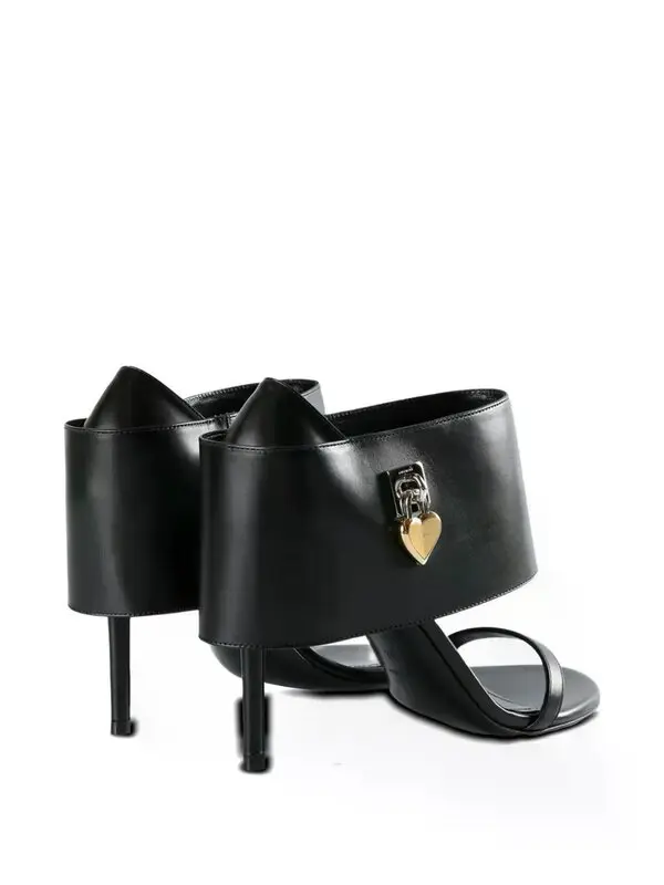 Givenchy Leather Heeled Sandals With Heart-shaped Lock Embellishment