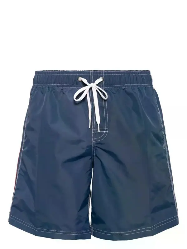 Sundek Stripe-detail Swim Shorts - Blue