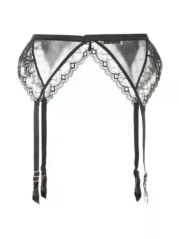 FLEUR DU MAL Gardenia Lace Garter Belt