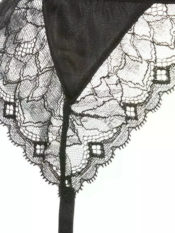 FLEUR DU MAL Gardenia Lace Garter Belt