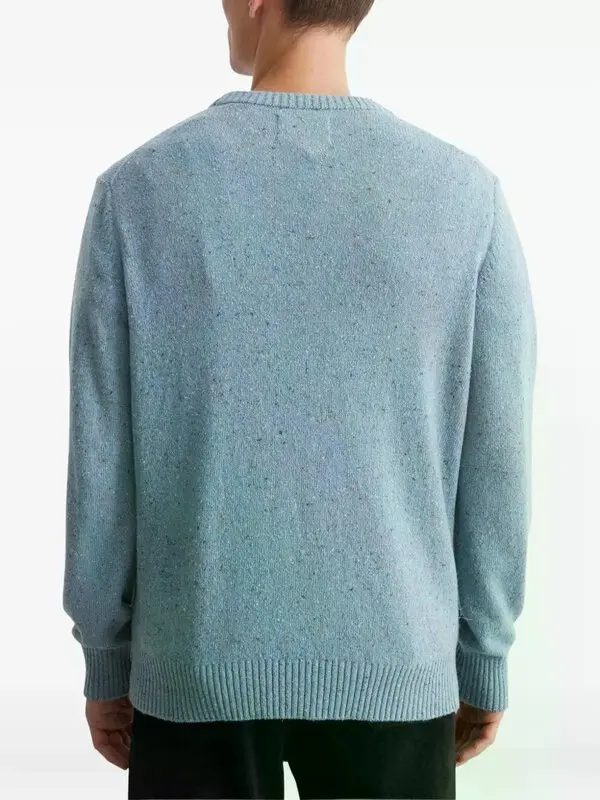 Marc O'polo Speckled-knit Crew-neck Sweater - Blue