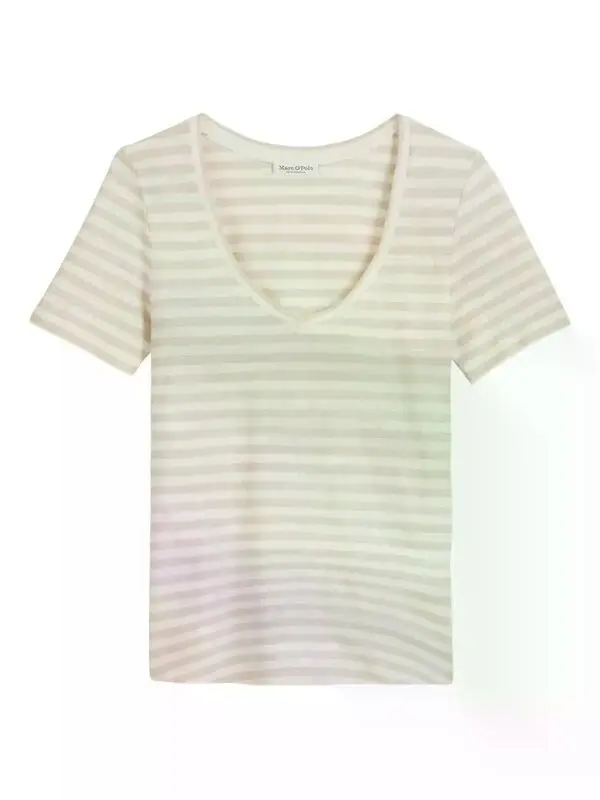 Marc O'polo Striped Scoop-neck T-shirt - Neutrals