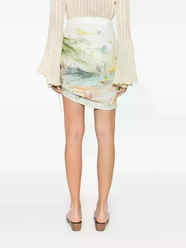 ALEMAIS Linen Draped Skirt