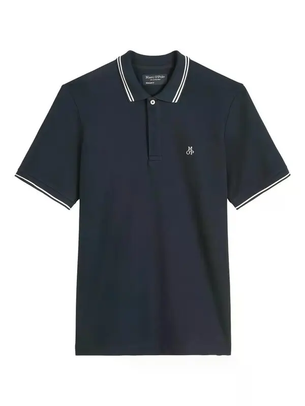 Marc O'polo Striped-collar Polo Shirt - Blue