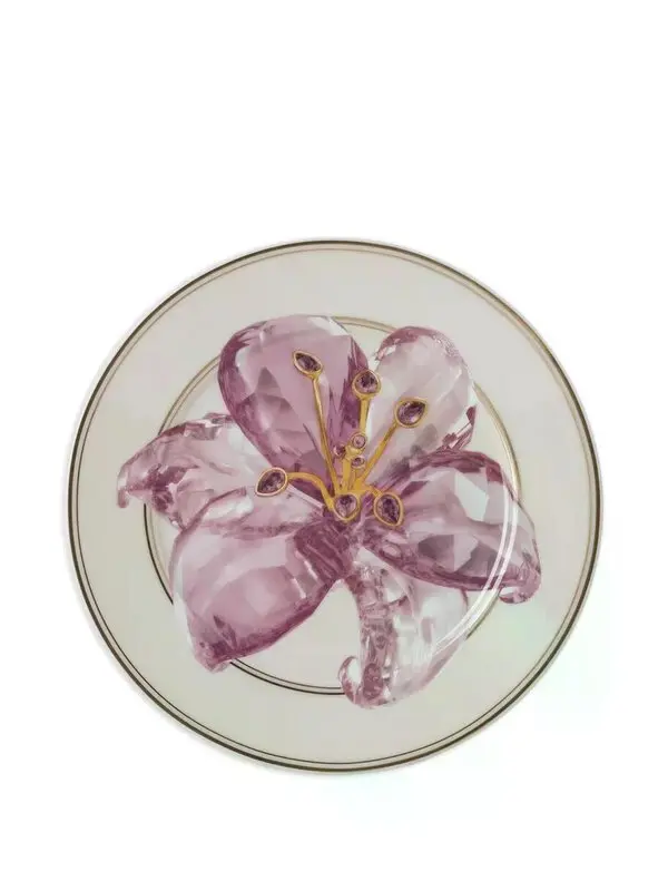 SWAROVSKI Flower-print Plate - Neutrals