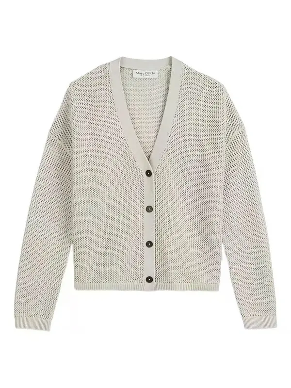 Marc O'polo Ribbed-knit Button-down Cardigan