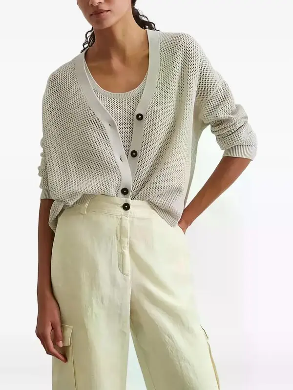 Marc O'polo Ribbed-knit Button-down Cardigan