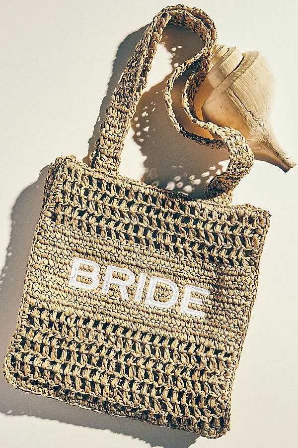 UNREAL FUR Bride Straw Bag - Neutral