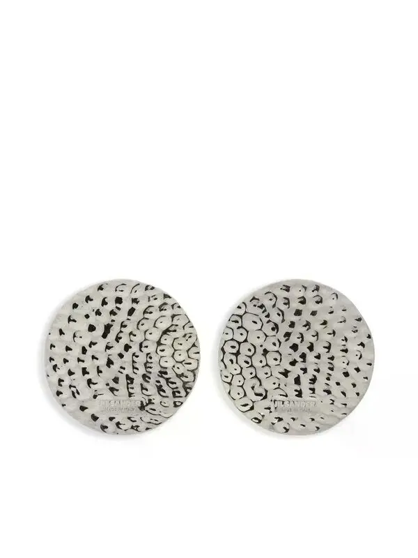JIL SANDER Logo-engraved Stud Earrings - Silver