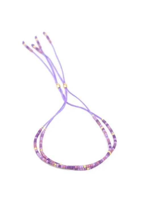 EMERSON & OLIVER Set Of Beaded Friendship Bracelets - Purple
