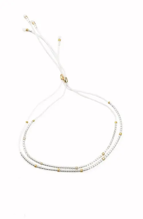 EMERSON & OLIVER Set Of Beaded Friendship Bracelets - Silver