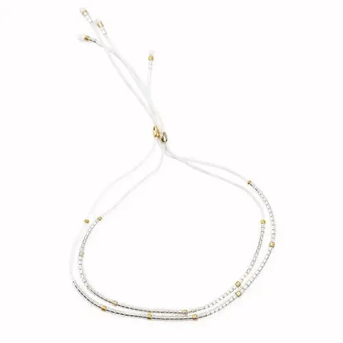 EMERSON & OLIVER Set Of Beaded Friendship Bracelets - Silver