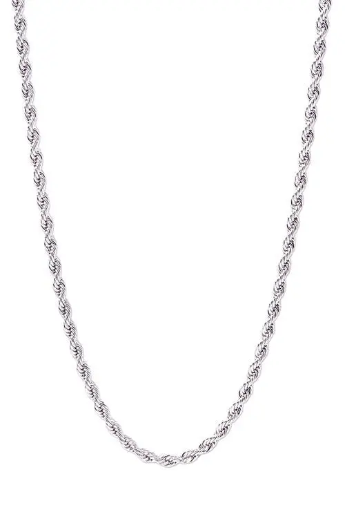 BROOK & YORK Stainless Steel Rope Chain Necklace - Silver