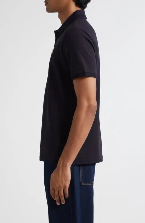 Moncler Logo Patch Cotton Piqué Polo - Blue
