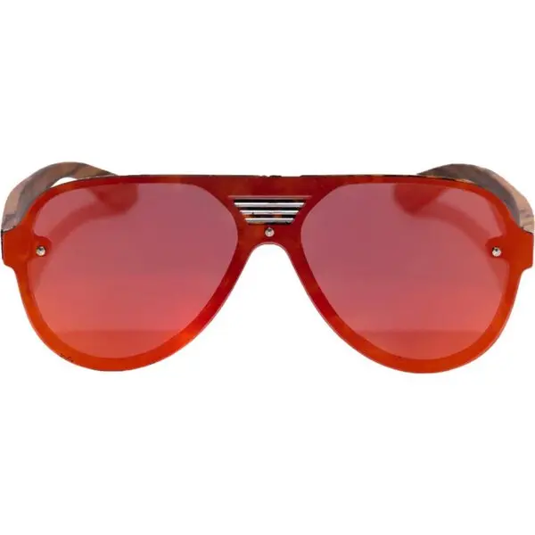 TRIBAL ËYËS Amber 74mm Aviator Sunglasses - Orange