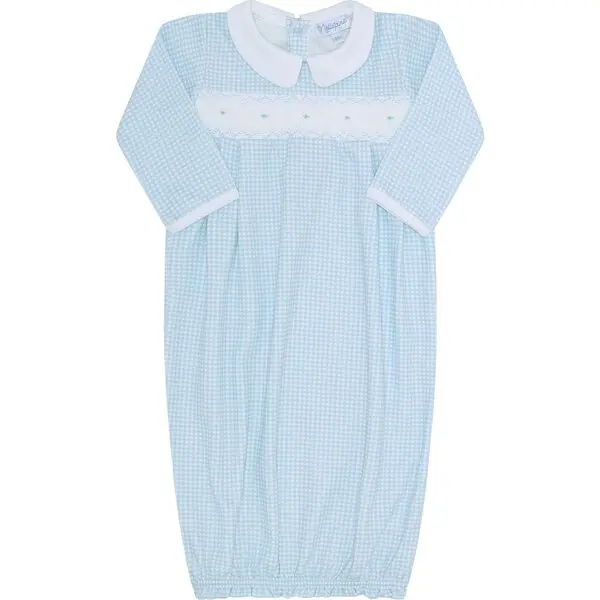 NELLAPIMA Gingham Smocked Gownbaby - Blue