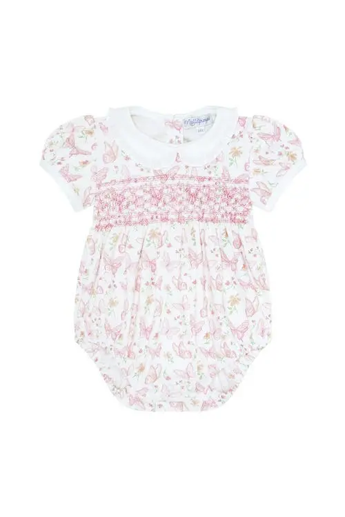 NELLAPIMA Butterflies Print Smocked Bubblebaby - Pink