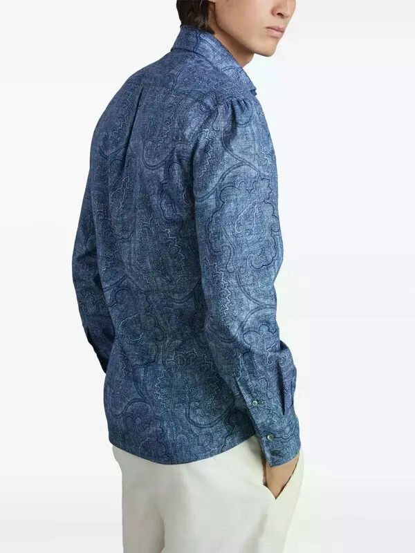 Brunello Cucinelli Patterned Jacquard Cotton Shirt
