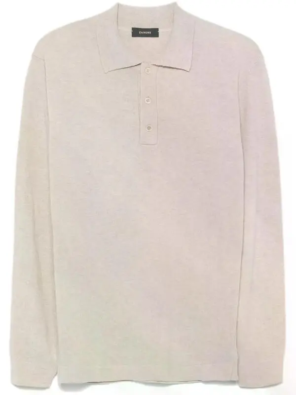 ZANONE Marl-knit Polo Shirt - Neutrals