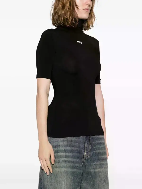 Off-White Logo-print High-neck T-shirt - Black