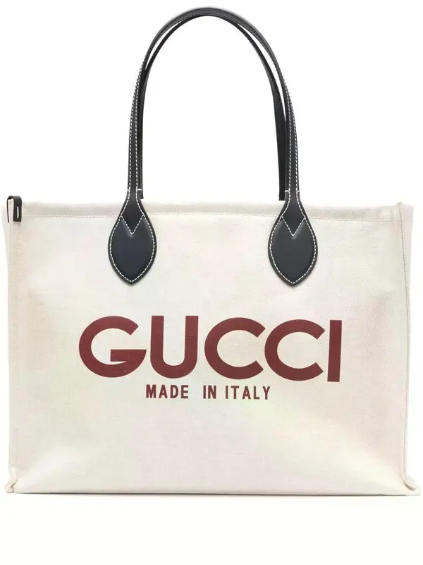 Gucci Logo-print Tote Bag - Neutrals