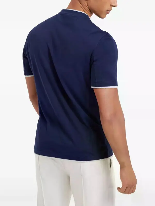 Brunello Cucinelli Contrast-trim Crew-neck T-shirt