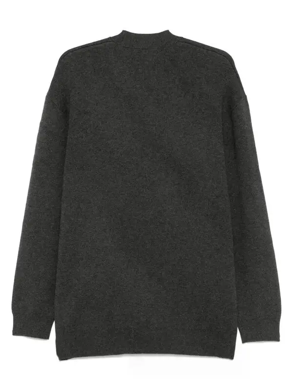 MARANT Curtis Cardigan With Intarsia Logo - Grey